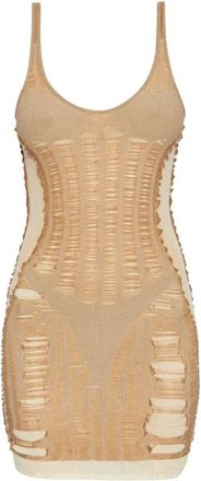 Diesel Femme, Robes, Beige, Taille: 40 FR Robe Beige Sans Manches &agrave; Panneaux