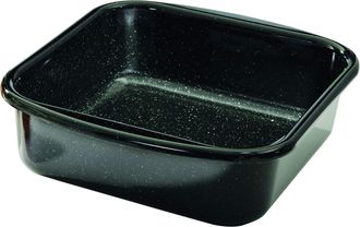 Riess 0432-022, Bratrohrpfanne Mini, innen 22 x 22 x 7.5 cm, CLASSIC BACK- UND BRATFORM, Emaille, schwarz, Induktion