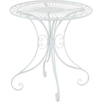 Clp Table de jardin orn&eacute;e de d&eacute;tails &eacute;l&eacute;gants et de minuscules jambes diff&eacute;rentes couleurs colore : Blanc