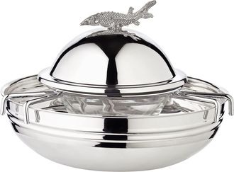 Edzard Kaviarschale St&ouml;r (&oslash; 17,5 cm, H&ouml;he 12,5 cm) mit Glasschale, rostfreier Edelstahl