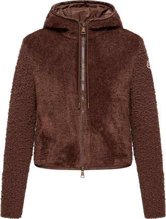 Moncler Bouclé & Teddy Zip-Up Hoodie