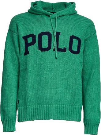 Polo Ralph Lauren Homme, Sweatshirts et sweats &agrave; capuche, Vert, Taille: L Intarsia Logo Sweat &agrave; capuche