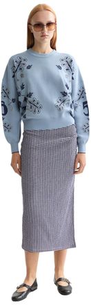 Scotch & Soda Damen Relaxed Jacquard Pullover Sweater, Faded Denim V441, L