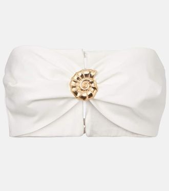 Adriana Degreas Verziertes Top aus einem Baumwollgemisch