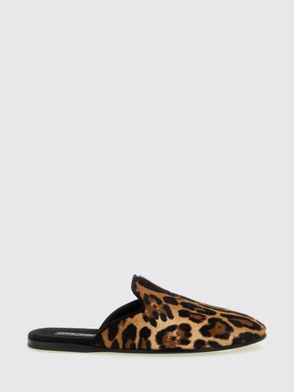 Dolce & Gabbana Animalier-Slipper aus Kalbsfell