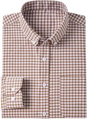 Generic Chemise Oxford classique &agrave; manches longues pour homme, coupe ajust&eacute;e, d&eacute;contract&eacute;e, unie, ray&eacute;e, boutonn&eacute;e, 803, 4XL