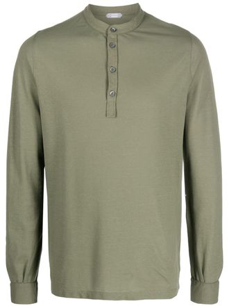 Zanone Poloshirt mit Stehkragen - Gr&uuml;n