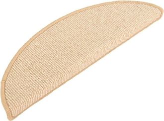 vidaXL Tapis descalier 15 pièces 65 x 21 x 4 cm Crème Demi-rond Grand vidaXL