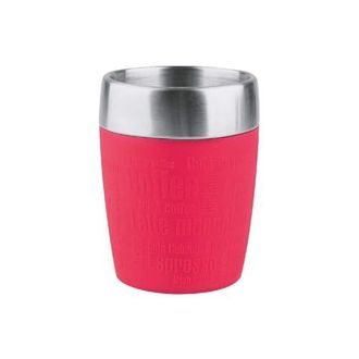 Emsa Emsa 514517 TRAVEL CUP tasse isotherme, mug avec couvercle, rev&ecirc;tement silicone, 200ml, Framboise