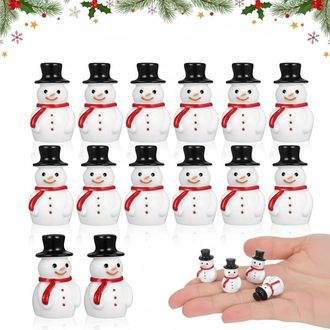 DOITOOL Mini Weihnachten kleine Figuren : 20st&uuml;cke Mini Schneemann Weihnachts Miniatur Figuren Resin Bastelset F&uuml;r Kreative Dekoration Winterfestlichkeiten Un