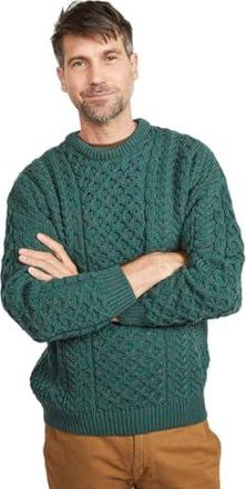 Aran Woollen Mills Carraig Donn - Pull - Pull - Homme vert Connemara Green Small - vert - Small