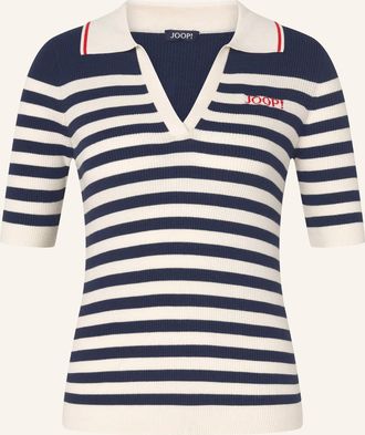 Joop Strick-Poloshirt blau