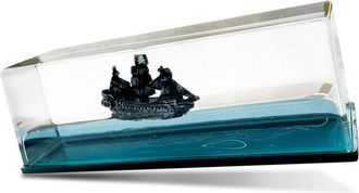 Generic Black Pearl Ship In A Bottle - Floating Bottle Unsinkable Boat Decor | Acrylic Resin Home Decor | Craft Ornaments For Tabletop, Bedroom, Hotel