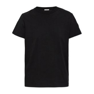 Moncler Femme, Tops, Noir, Taille: 42 FR T-shirt avec logo sur la manche
