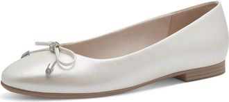 Tamaris Damen Klassische Ballerinas, Frauen Flats,Comfort Lining,TOUCHit-Fu&szlig;bett,Slip-ons,klassisch elegant,Ballerinen,Pearl,37 EU