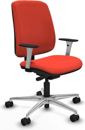 Piqueras y Crespo Schreibtischstuhl Orange Alares mit wei&szlig;en und schwarzen Armlehnen. Ausgestattet mit Syncro/Traslack und injiziertem Schaum. Mit Rollen von 65 mm Nylo