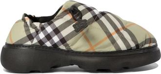 Burberry Slipper & Pantoletten - Quilted Green Sandals With Classic Check Pattern - Gr. 35 (EU) - in Schwarz - für Damen