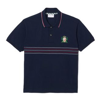 Lacoste Besticktes Crest Polo Shirt - - Tops - Herren - Blau - S