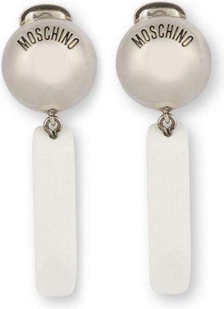 Moschino Ohrringe mit Anhänger - Weiß