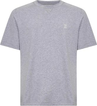 Brunello Cucinelli Homme, Tops, Gris, Taille: XL T-Chemises