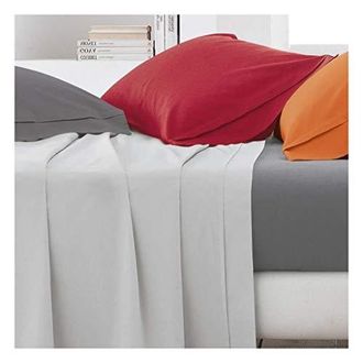 Gabel Bettlaken mehr Farbe und Wohlbefinden, Perkalin 200x175x0.3 cm Bianco