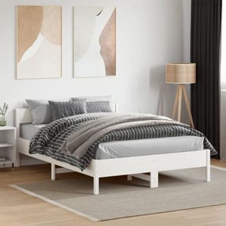 vidaXL Massivholzbett ohne Matratze Wei&szlig; 120x190 cm Kiefernholz Vidaxl