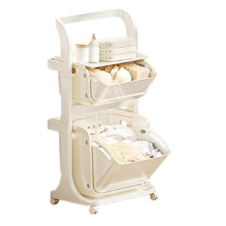 Generic Küchenwagen Schmal,Rollwagen Multifunktionaler Abnehmbarem faltbar aus Kunststoff,Mobiler Aufbewahrungswagen für kleine Räume Küche Bad Büro Wohnzimme