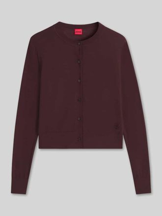 HUGO BOSS Regular Fit Strickjacke aus Woll-Mix mit Lyocell-Kaschmir-Anteil Modell Sfabro
