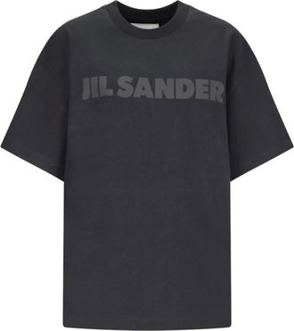 Jil Sander Femme, Tops, Noir, Taille: 38 FR T-shirt avec logo