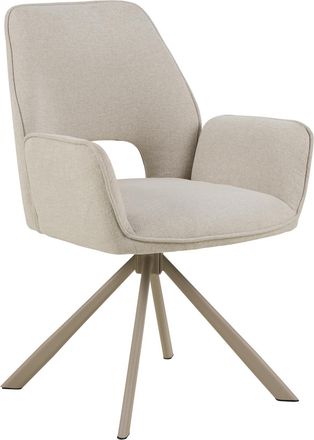 MID.YOU Mid.you Armlehnstuhl, Beige, Metall, Textil, Sternfu&szlig;, 60x85x63 cm, Esszimmer, St&uuml;hle, Esszimmerst&uuml;hle, Armlehnenst&uuml;hle