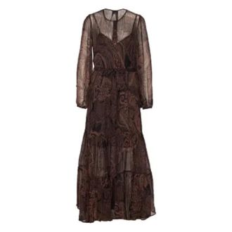 Pinko Maxikleid mit Knopfleiste - - Dresses - Damen - Braun - S