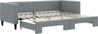 vidaXL Tagesbett Ausziehbar Hellgrau 80x200 cm Stoff Vidaxl