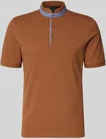 Bugatti Regular Fit Poloshirt mit Stehkragen und Logo-Stitching