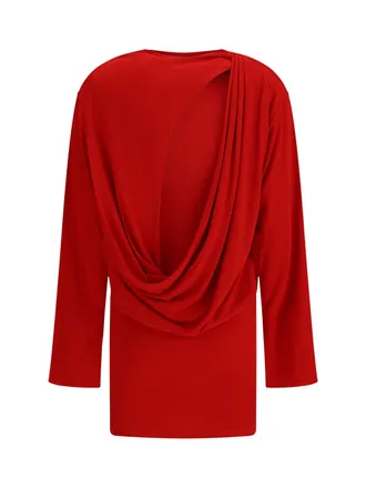 Jacquemus Womens La Robe Mistral Dress Red Viscose; Polyamide