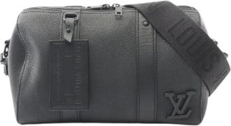 Louis Vuitton Sac bandouli&egrave;re City Keepall Aerogram en cuir Pre-owned - Homme - Pre-owned - Noir - Taille: ONE Size