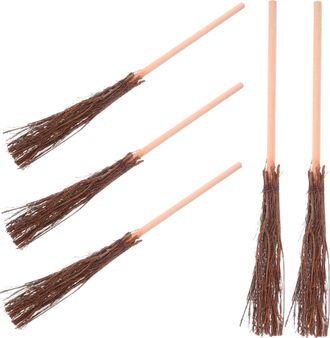 IFUNDOM 5 Stück Handgefertigte Mini Besen Teiliges Gebundene Reisigzweige Dekorative Bastelaccessoires DIY Hochzeit Deko Puppenhaus Miniatur Kreative Handwerk