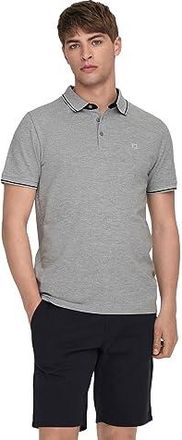 Only & Sons Onsfletcher Slim SS Polo Noos T-Shirt, Gris Clair chiné, L Homme