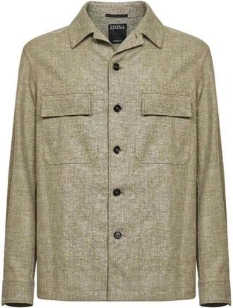 Ermenegildo Zegna Homme, Chemises, Vert, Taille: XL Overshirt