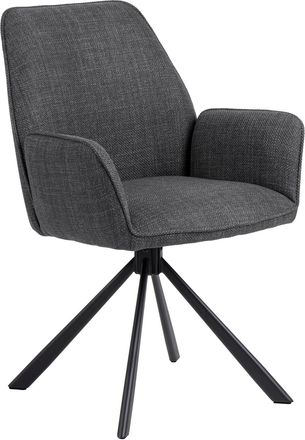 MID.YOU Mid.you Armlehnstuhl, Dunkelgrau, Textil, F&uuml;llung: Polyurethan (Pur), Sternfu&szlig;, 61x88.5x63 cm, Sitzfl&auml;che 360&deg; drehbar, Esszimmer, St&uuml;hle, Esszimmerst