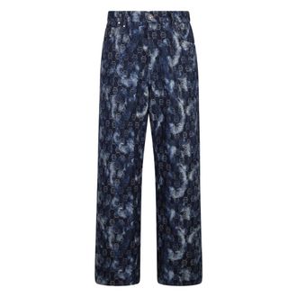 Philipp Plein Beach Boy Fit Jeans Jacquard Monogram - - Jeans - Herren - Blau - W32