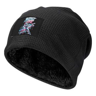 Ahdyr Bonnet en Maille gaufr&eacute;e, Polaire, Chaud, pour lhiver, Noir, pour Hommes et Femmes