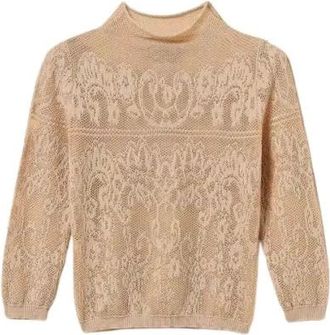 Twinset Jacquard Rollkragenpullover - - Knitwear - Damen - Beige - M