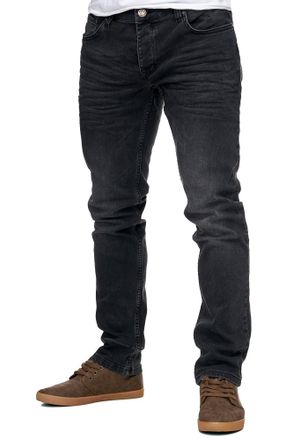 Reslad Jeans-Herren Slim Fit Basic Style Stretch-Denim Jeans-Hose RS-2063 Schwarz W36 / L30