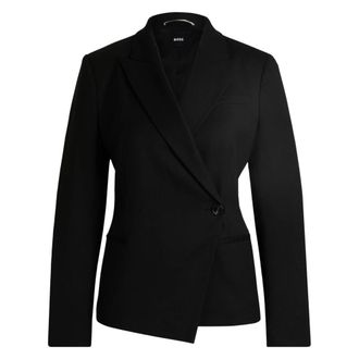 HUGO BOSS Asymmetrischer Doppelreihiger Blazer - - Jackets - Damen - Schwarzk - 2XL