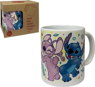 Cartoon Disney Stitch & Angel Keramik-Tasse mit Sublimationsdruck, 325 ml, für Kinder