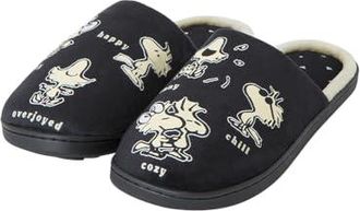 Women'secret Femme Slippers Multilicense Happy Snoopy Basket, Noir, Medium
