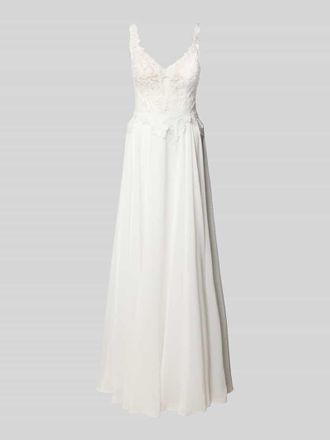 Luxuar Fashion Abendkleid mit Spitze und Perlen