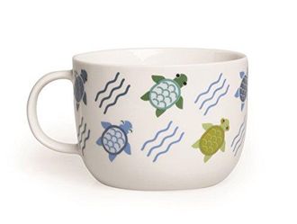 Excelsa Animals Tasse Jumbo, 450 ml, Porzellan, Weiß Schildkröte 11x11x8.1 cm Weiß/bunt