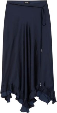Zadig&Voltaire Femme, Jupes, Bleu, Taille: 42 FR Jeto Satin Skirt