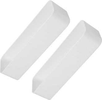 Angoily 2 Stück Wandmontierte Aufbewahrungsboxen ohne Bohren Längliche ABS Kunststoff Hängekörbe In Weiß Platzsparendes Badezimmer und Küchenregal